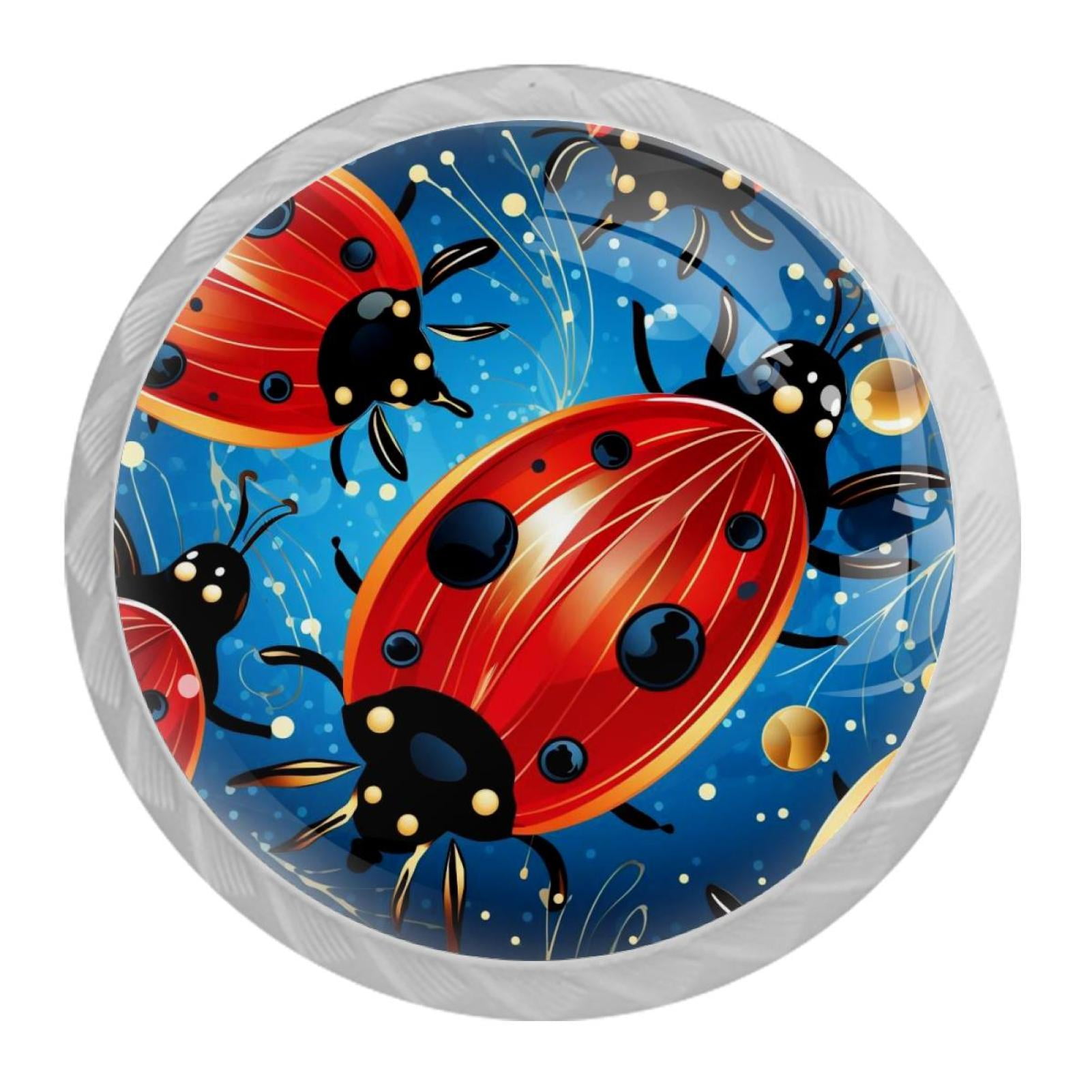 Ladybug Print Custom Drawer Knobs - Cabinet Knobs ABS Glass Drawer ...