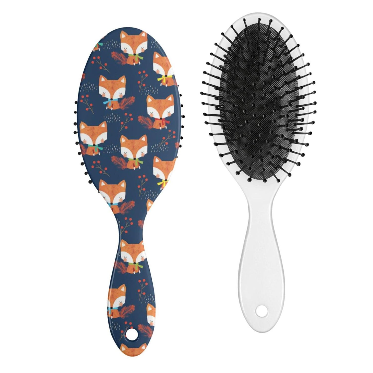 Ladybug Print Round Bristle Hair Brush - Gentle Detangling Paddle Brush ...