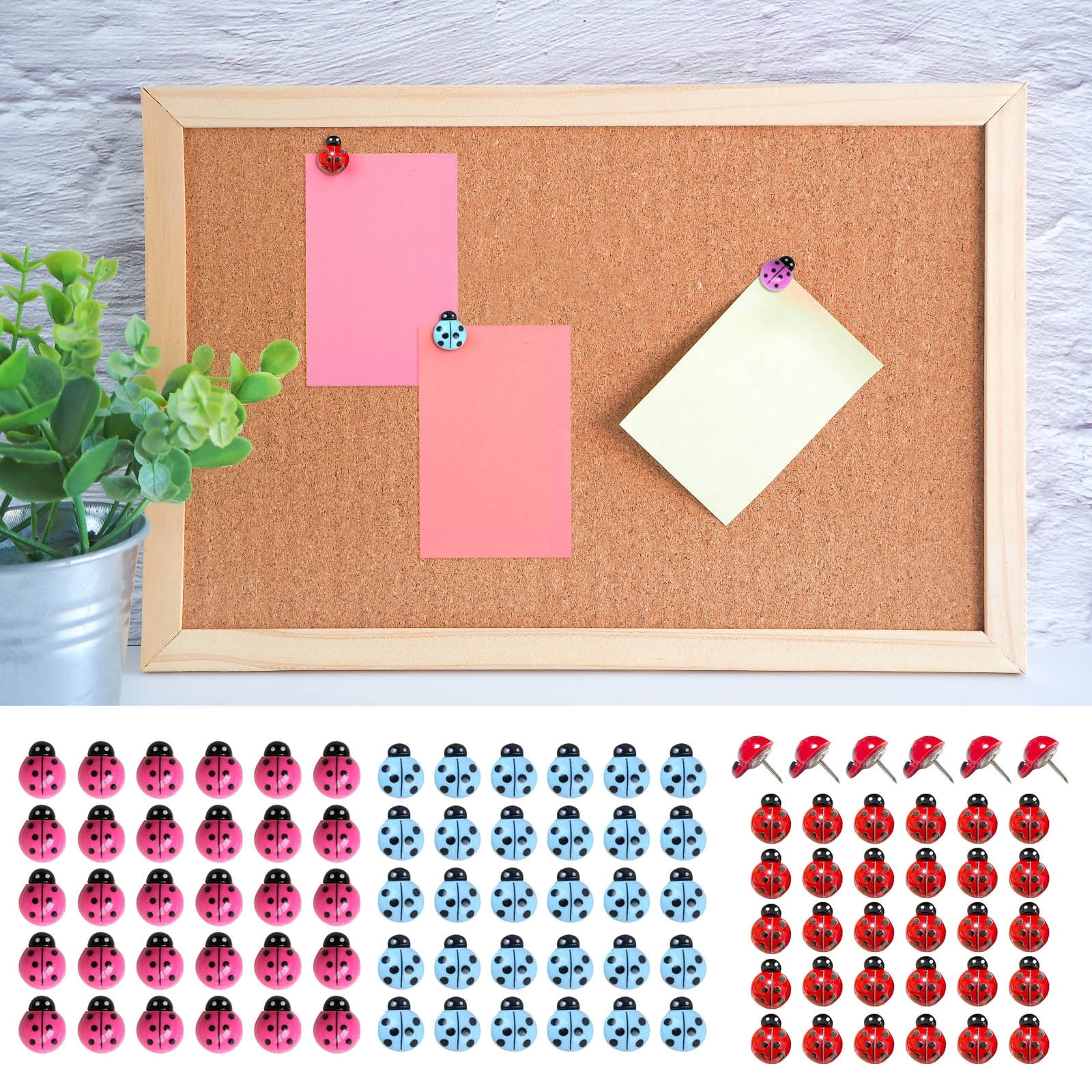 Ladybug Push Pins | Decorative Thumbtacks | Cute Mini Picture Clips for Corkboard, Bulletin ...