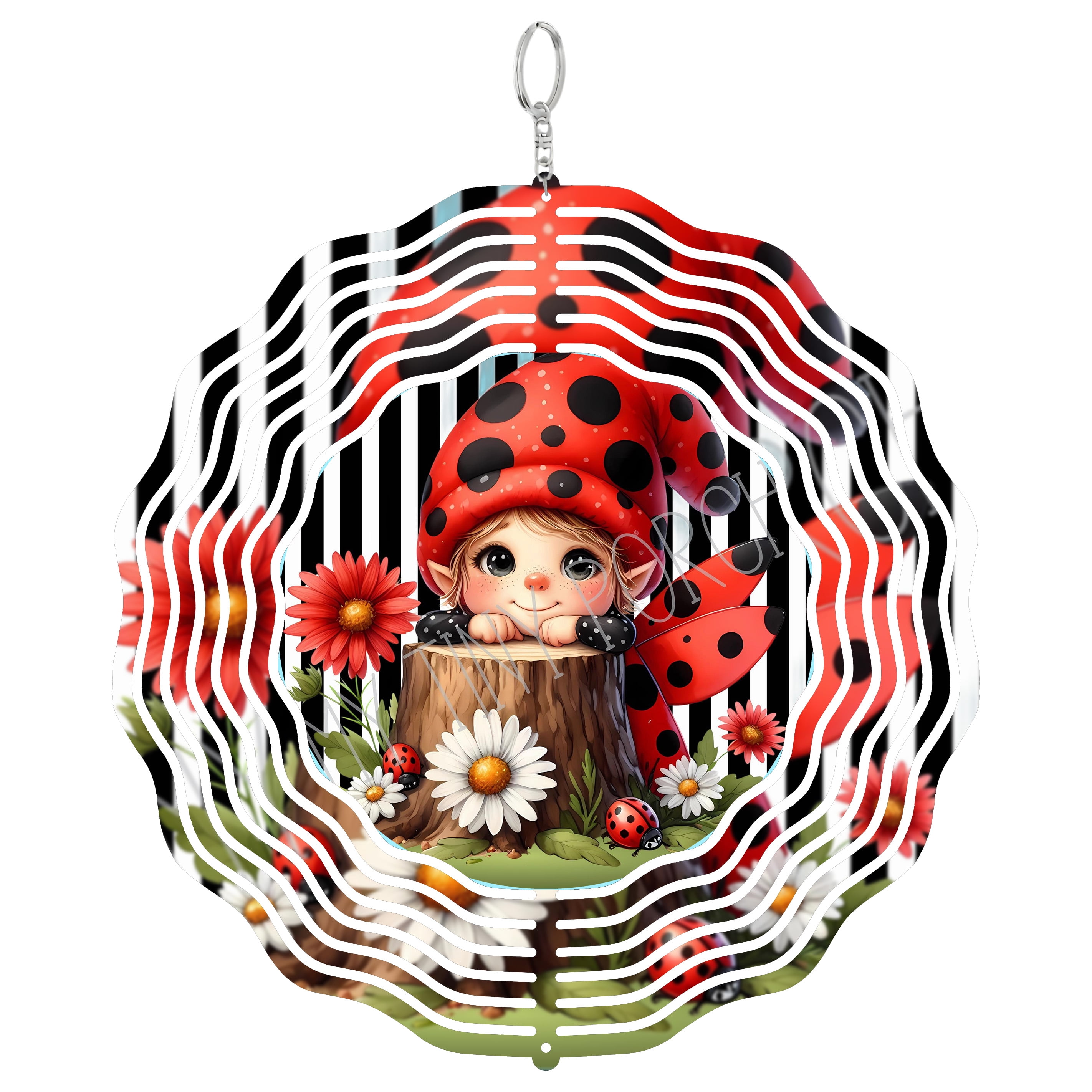 Ladybug Red Beetle Welcome 3D Wind Spinner, Cute Bug Nature Lover Gift ...