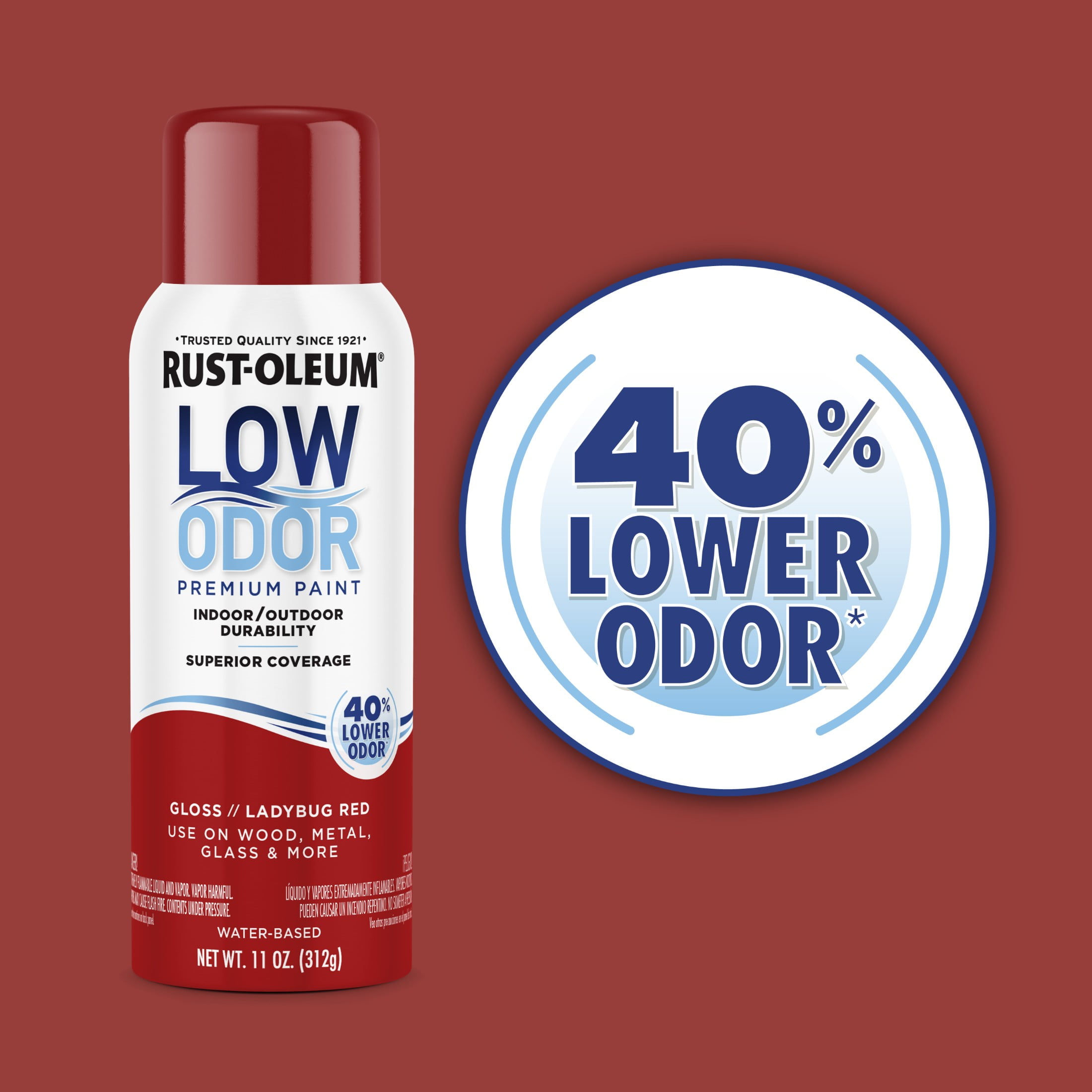 Rust-Oleum Ladybug Red Spray Paint 11 oz Low Odor Premium Gloss Water ...