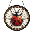 Ladybug Stained Glass Suncatcher, Good Luck Inspired Garden Window ...
