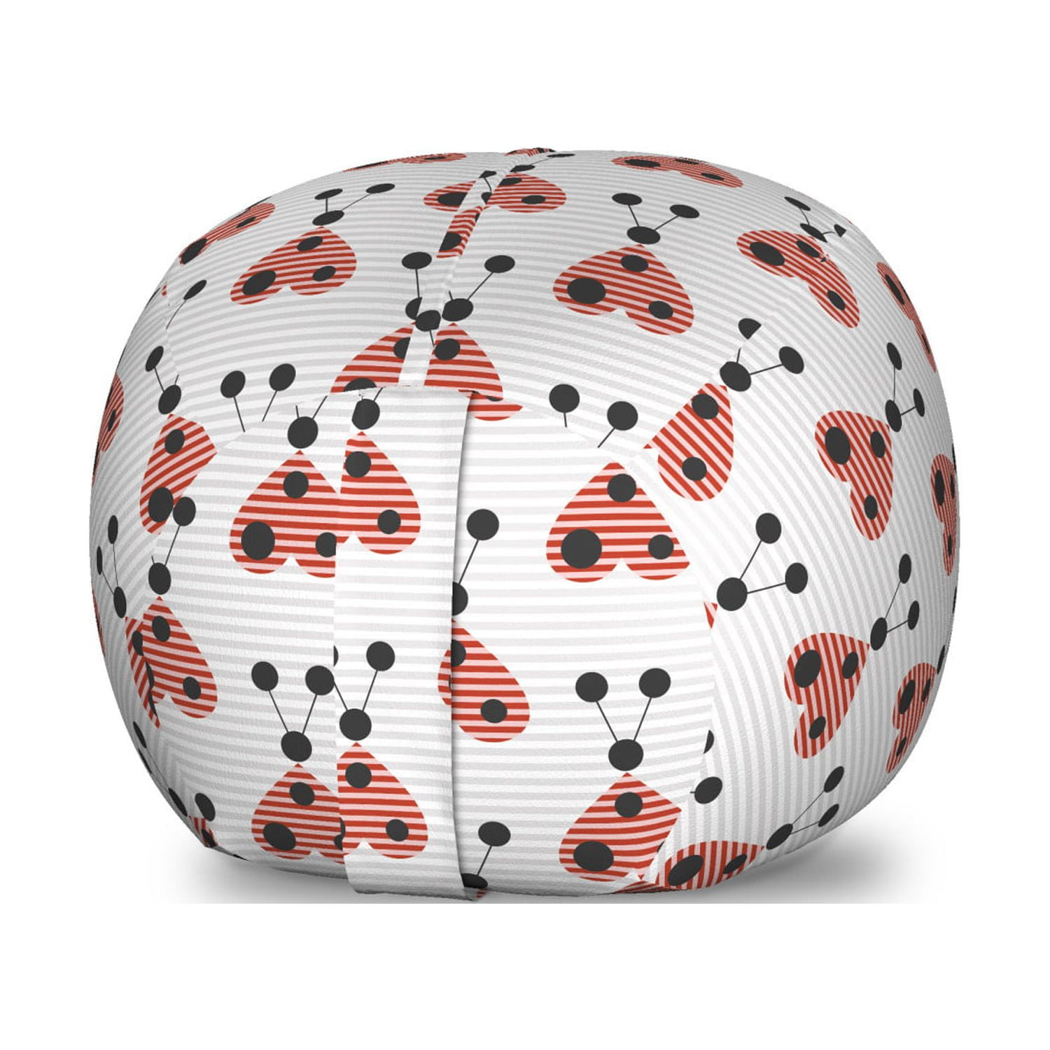 Ladybug Storage Toy Bag Chair, Heart Shaped Ladybug Forms Romantic ...