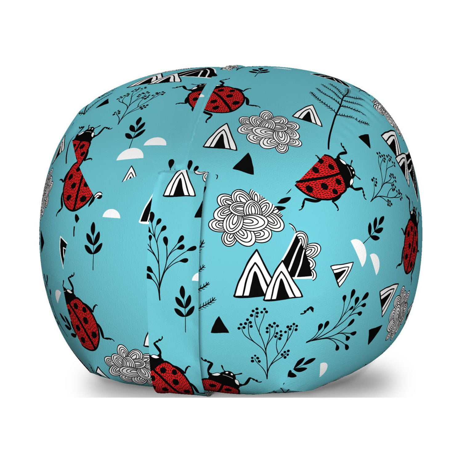 Ladybug Storage Toy Bag Chair, Insects Along Geometric Triangles in ...