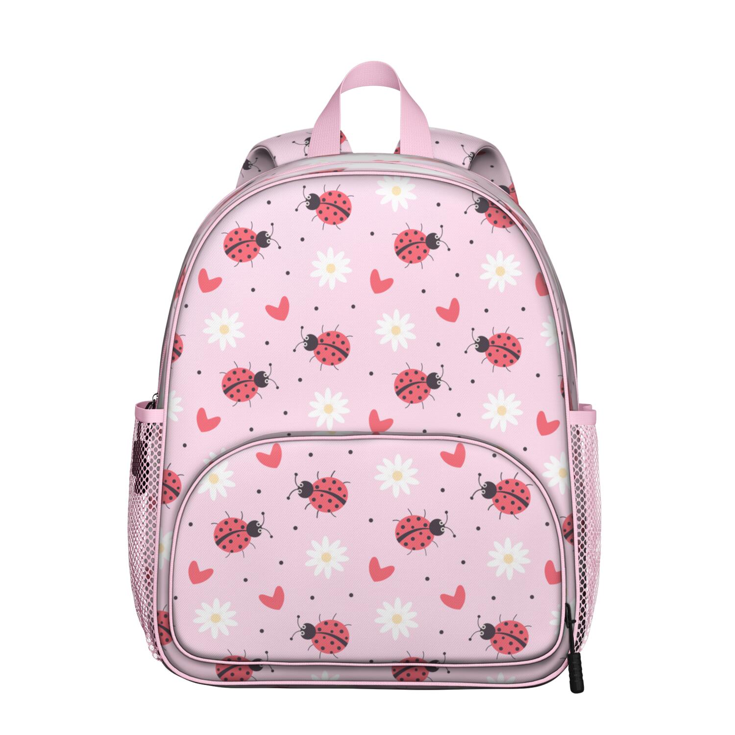 Ladybug Student Backpack – Cute Red Ladybird Cartoon Print With Polka ...