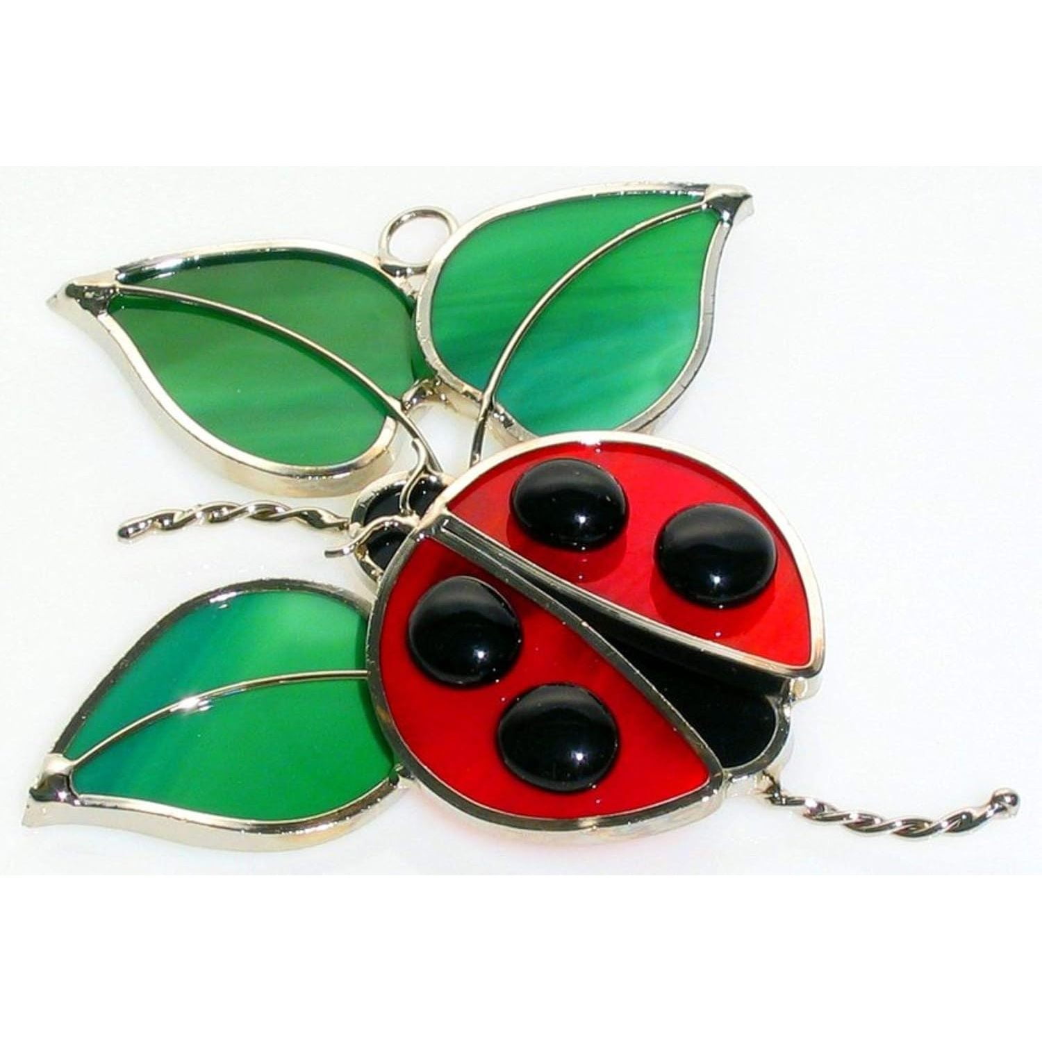 Ladybug Suncatcher in Real Stained Glass - Walmart.com