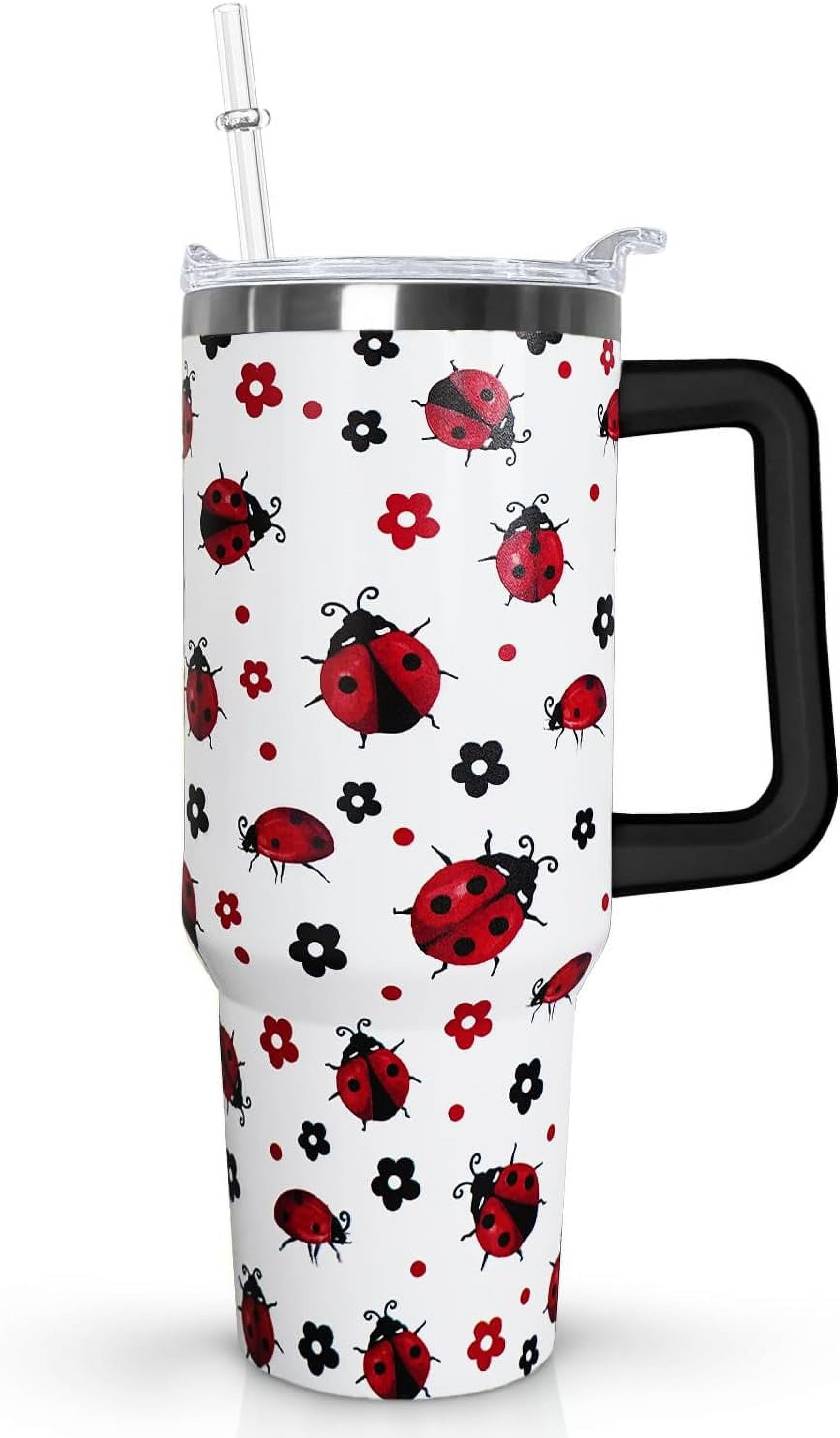 Ladybug Tumbler Handle Lid and Straw, Ladybug Gifts for Women Girls ...