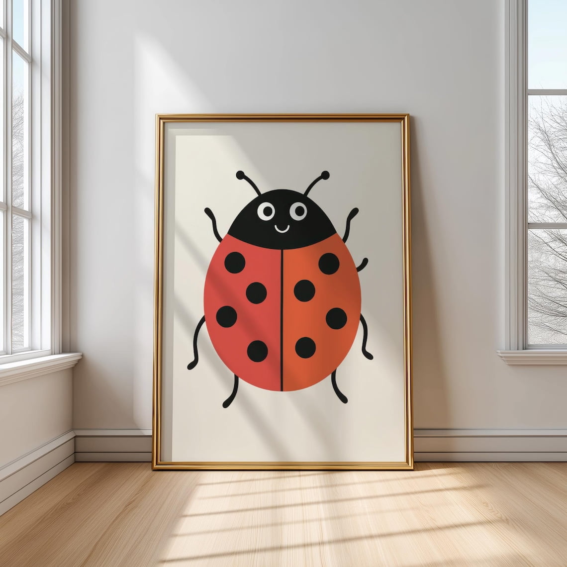 Ladybug Wall Art, Nature-Inspired Nursery Decor, Bug Illustration For ...