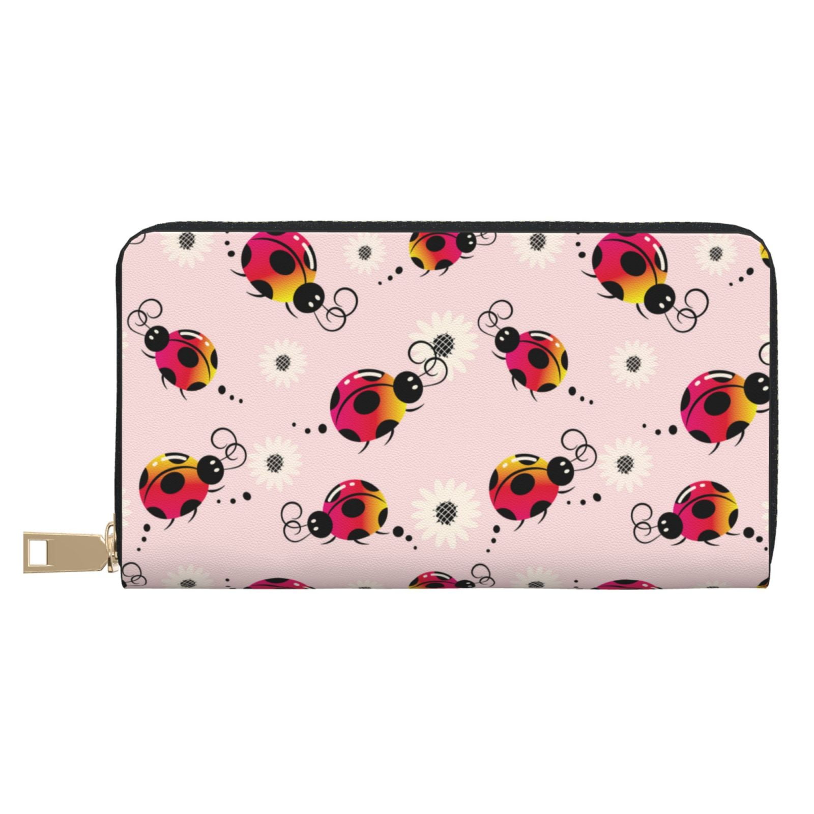 Ladybug cute Wallet Women, Leather Bifold Multi Card Wallet, Women's ...