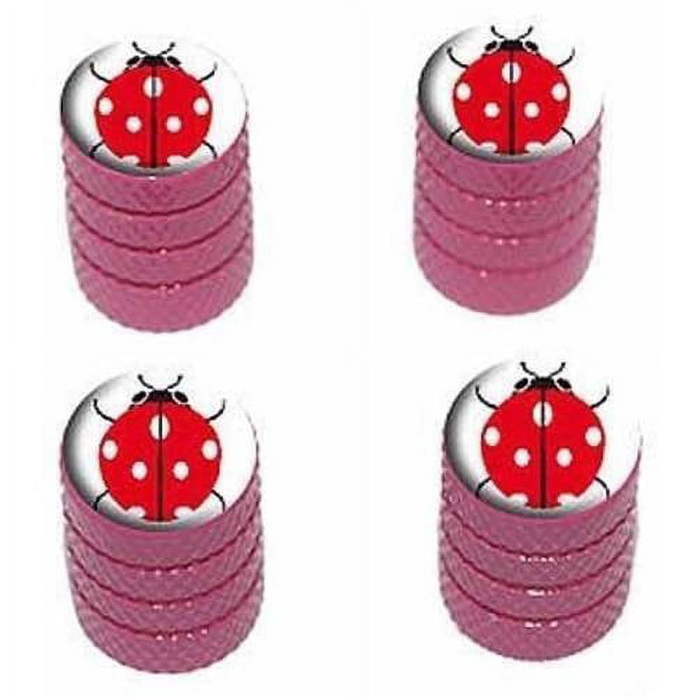 Ladybug on White Tire Rim Wheel Aluminum Valve Stem Caps, Multiple ...