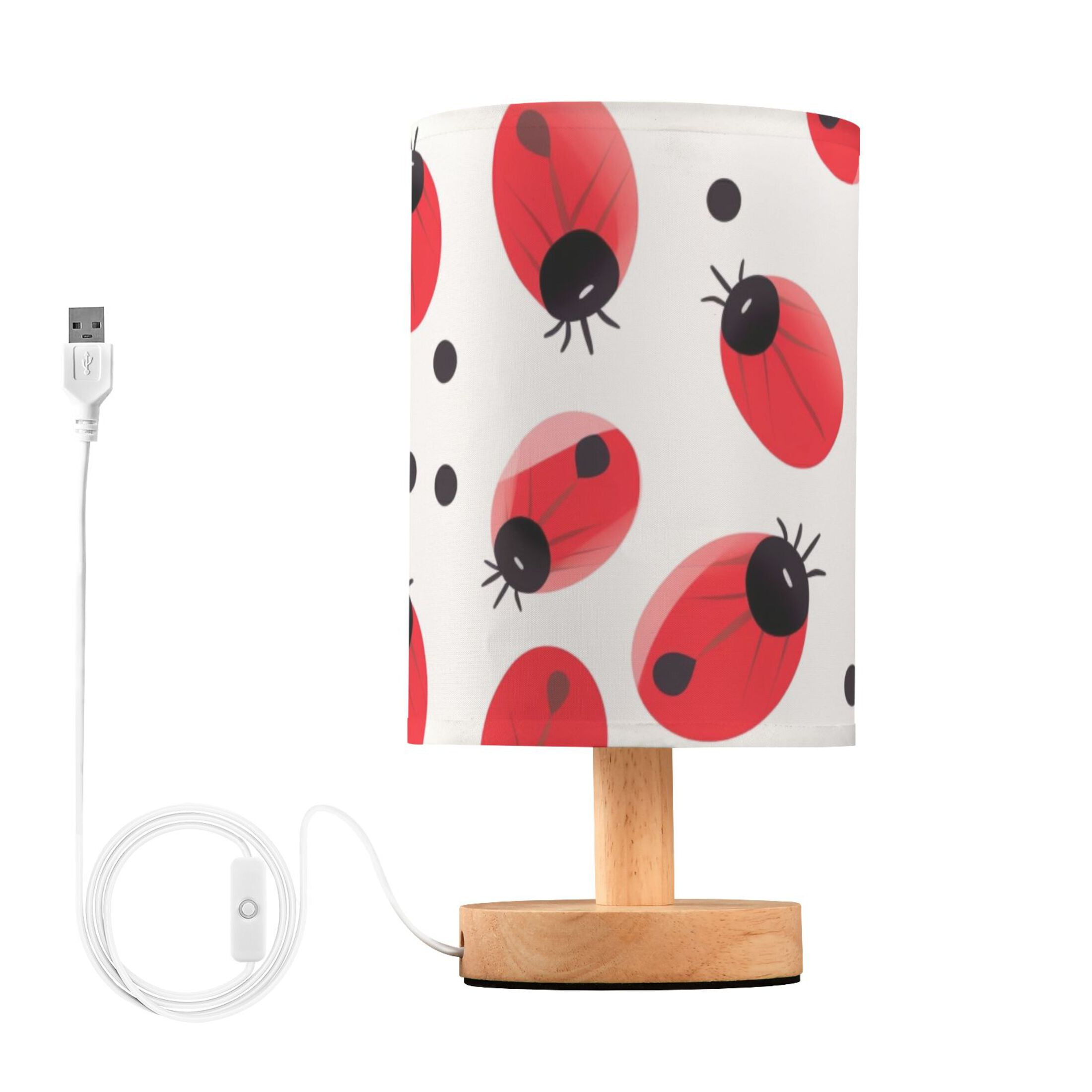 Ladybugs Bedside Table Lamp LED Warm Lights with USB Charging Port ...