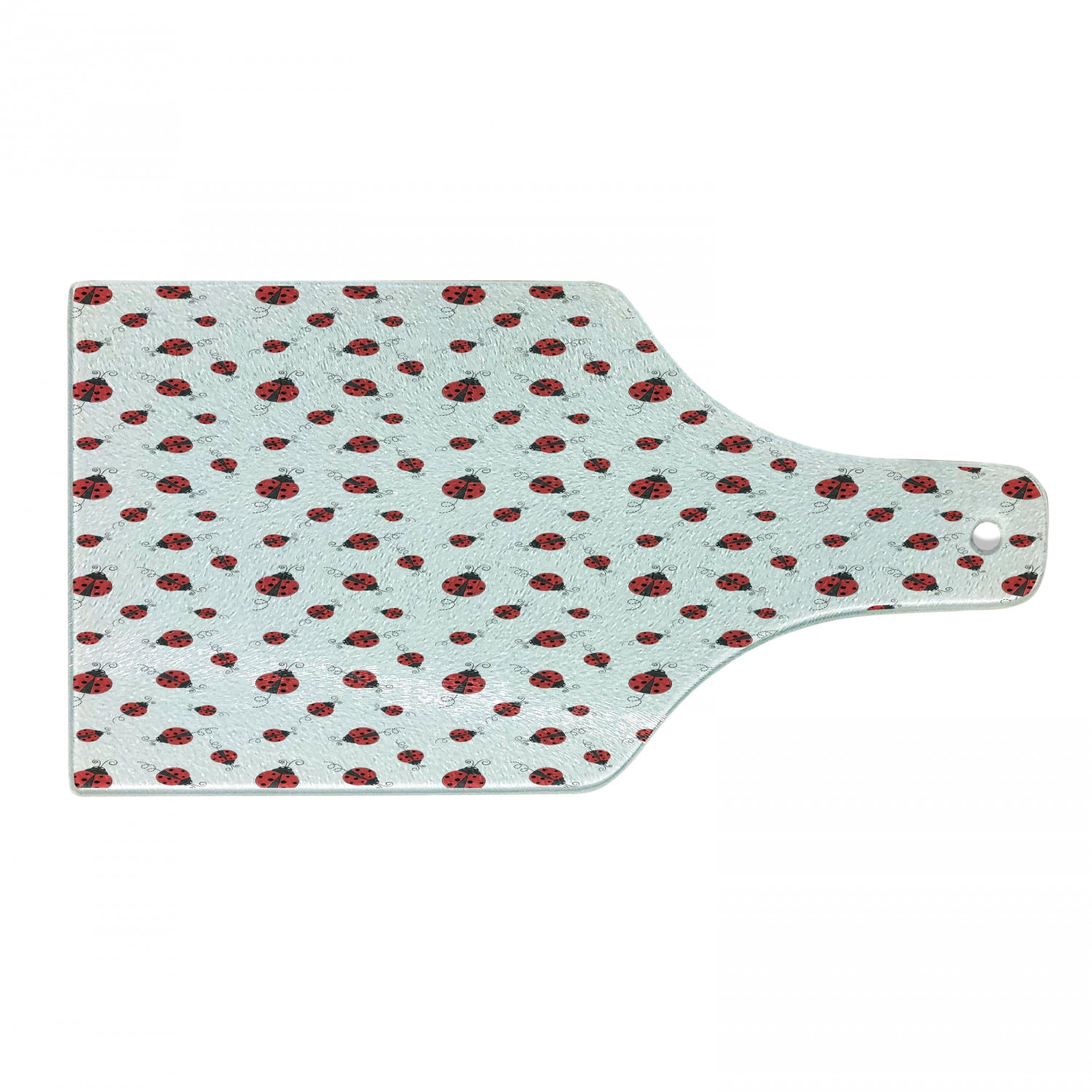 Ladybugs Cutting Board, Ladybug Dotted Wings Swirls and Curves Pattern Animal, Decorative ...