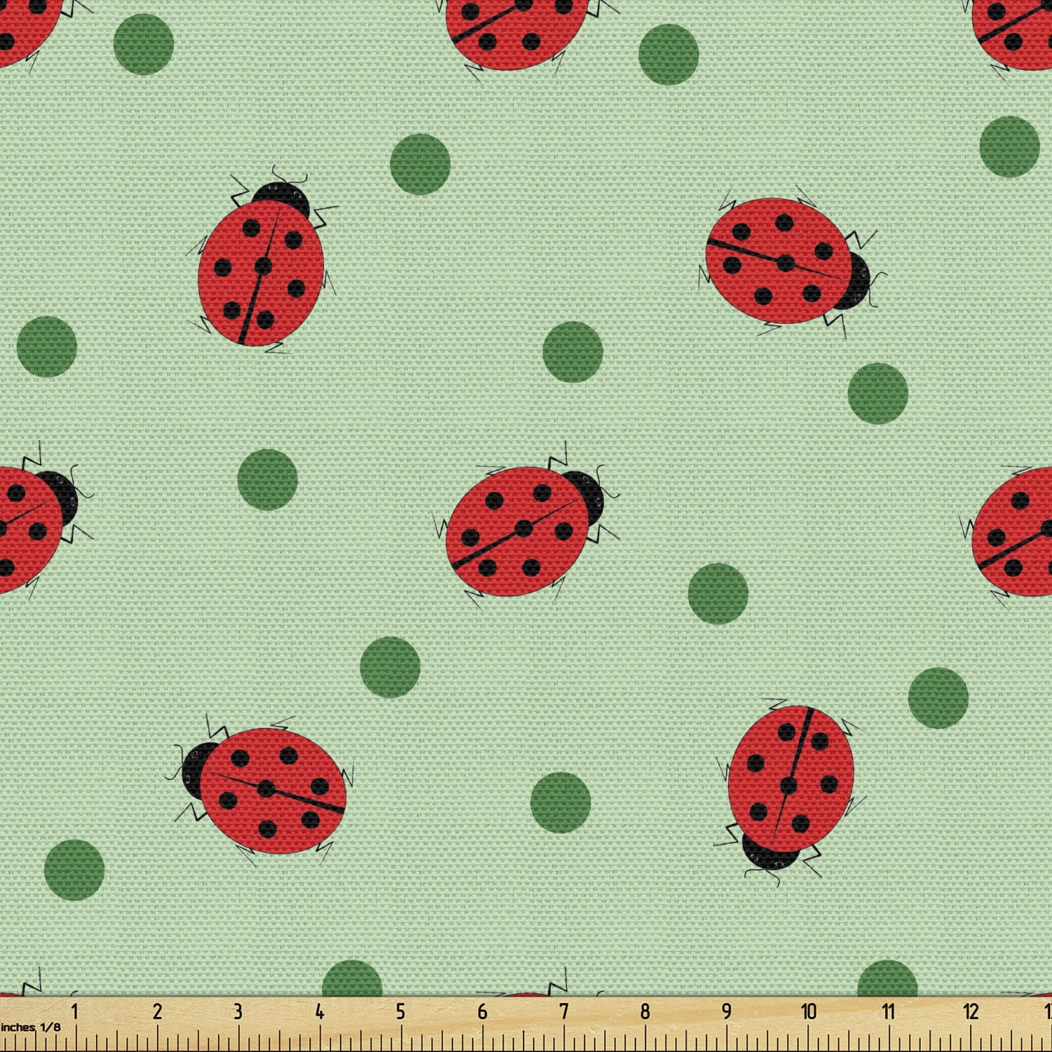 Ambesonne Ladybugs Fabric by the Yard Upholstery, Polka Dots with ...
