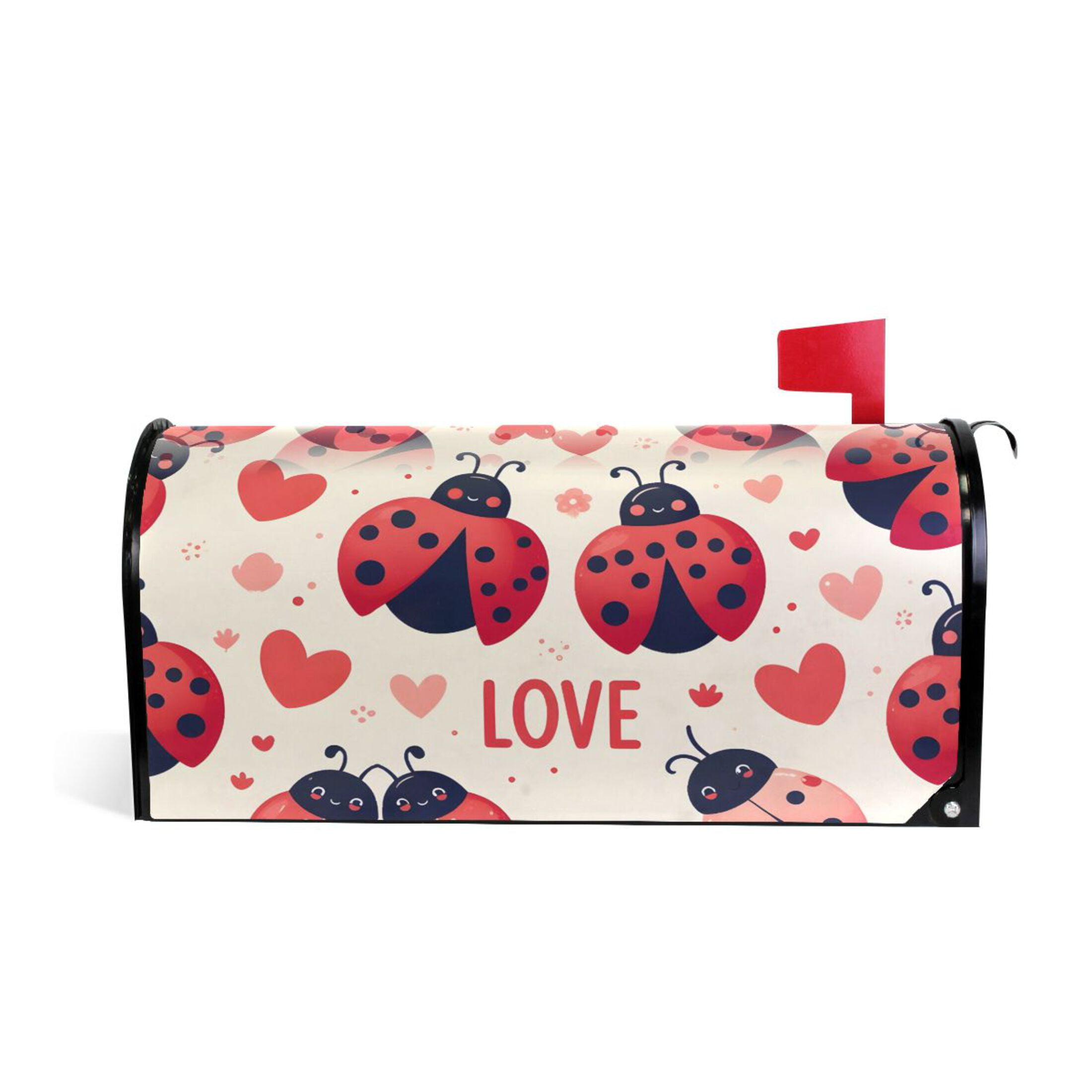 Ladybugs Heart Love Mailbox Covers Magnetic Post Box Cover Wraps ...