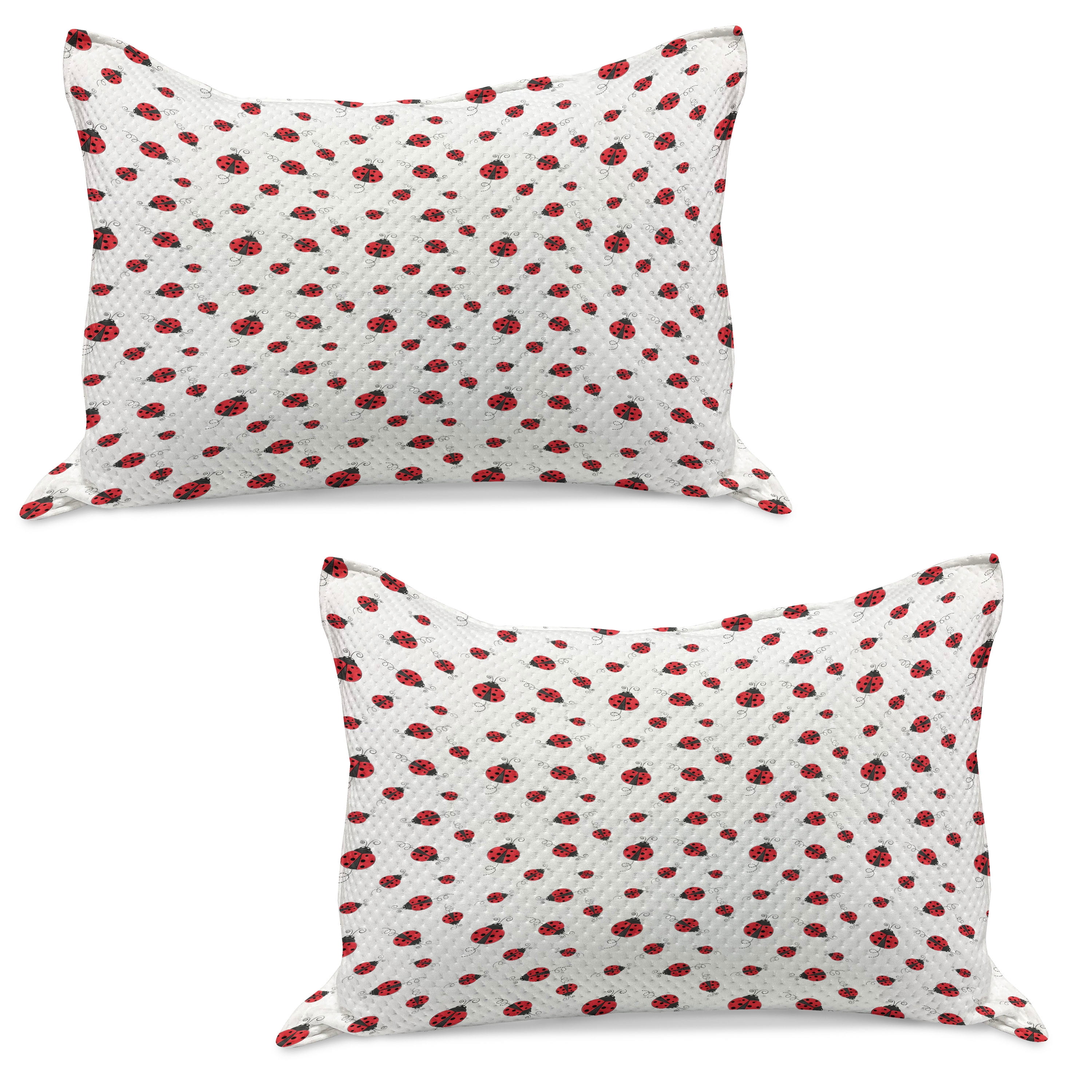 Ladybugs Knitted Quilt Pillowcover Set of 2, Ladybug Dotted Wings ...
