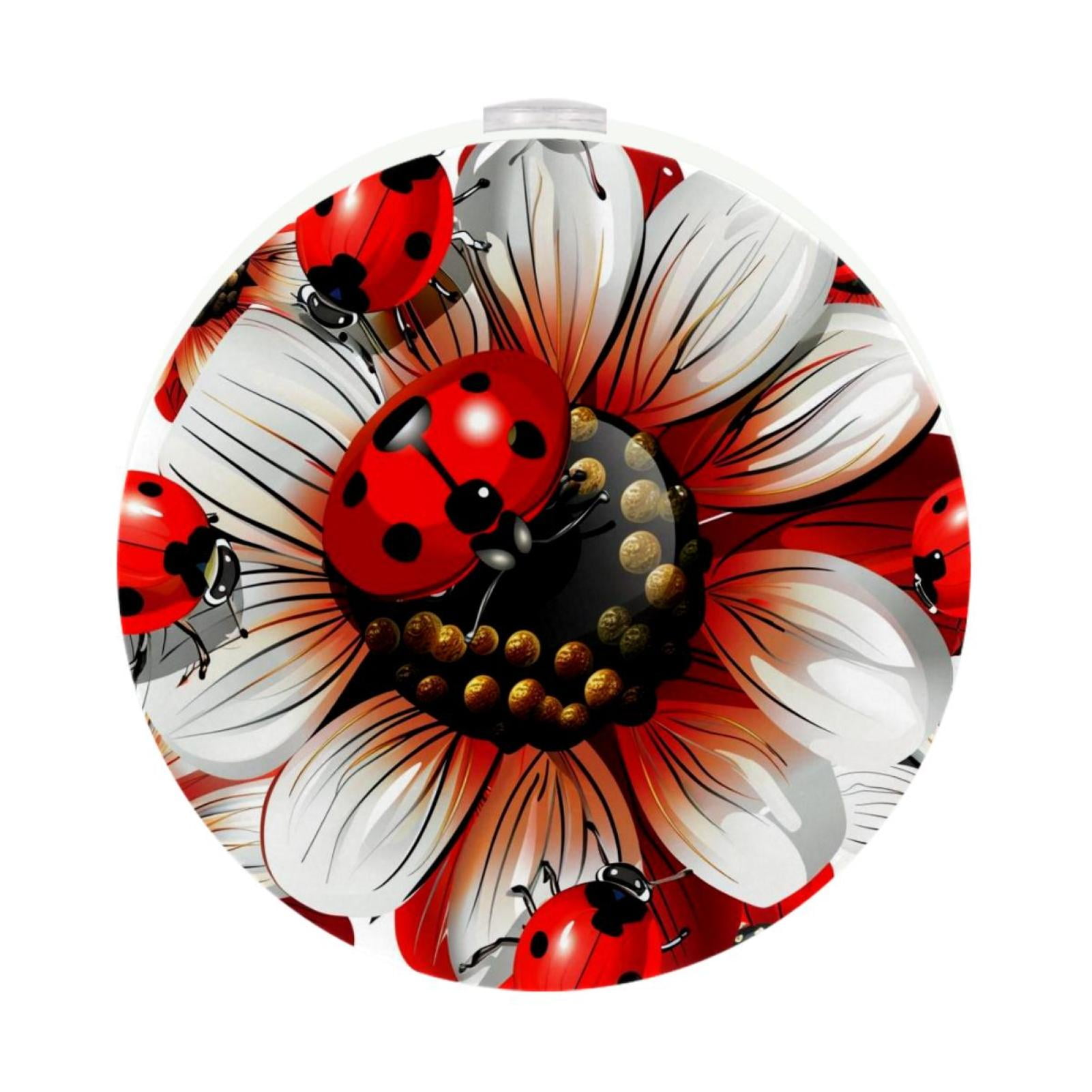 Ladybugs LED Round Night Light-2PCS, Energy Efficient Plug-in Wall Lamp ...