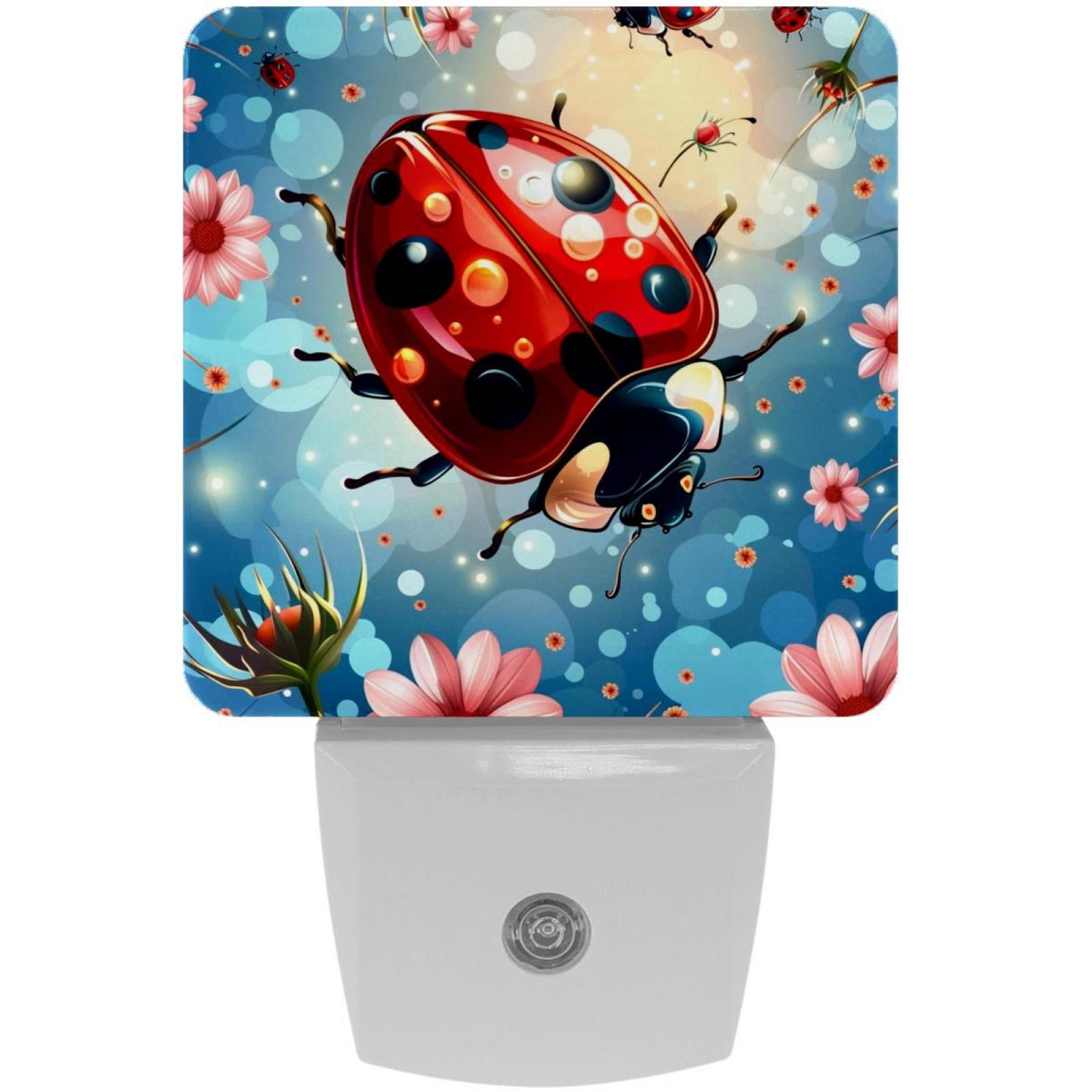 Ladybugs LED Square Night Lights - Bedside Lighting Solution for a ...