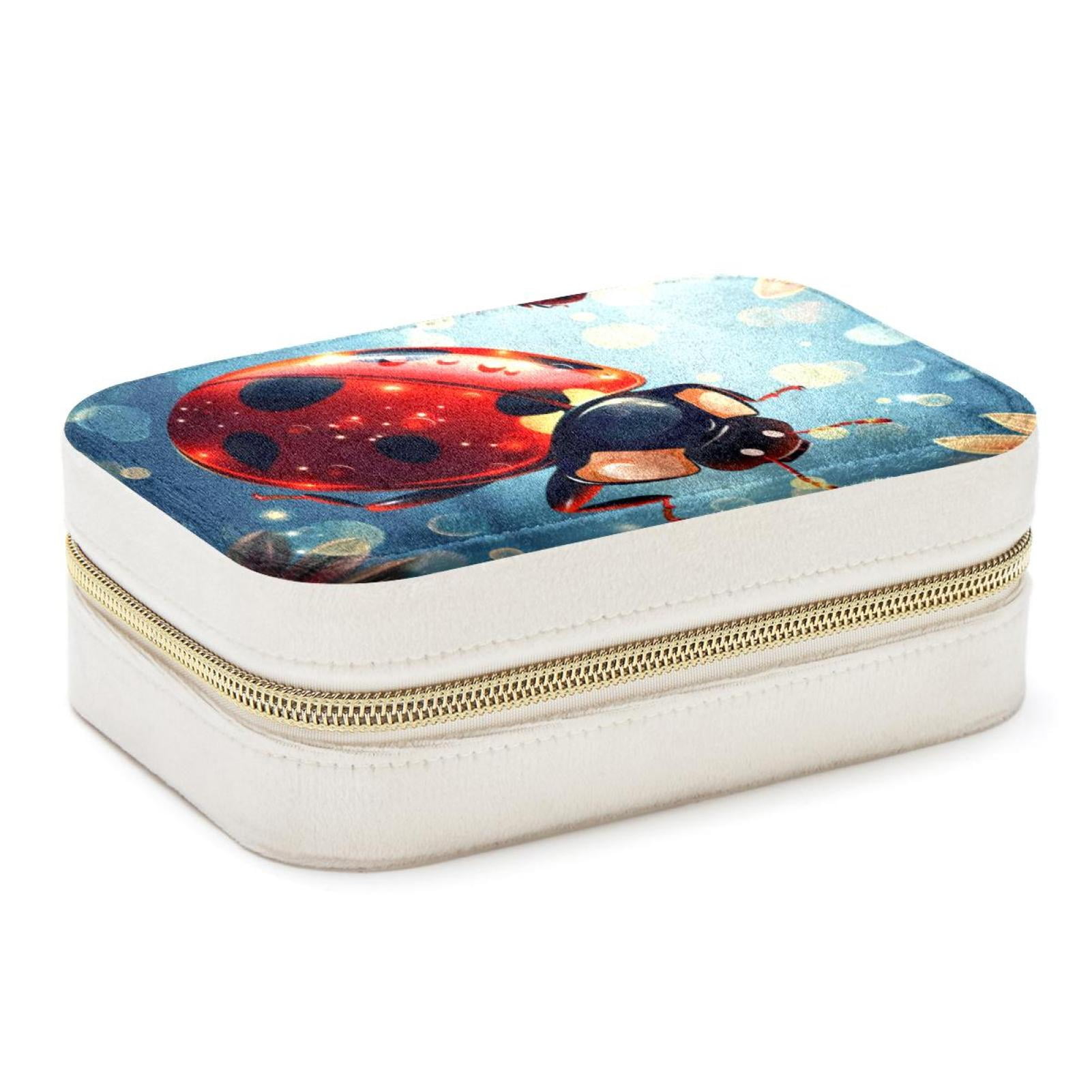 Ladybugs Luxurious Velvet Travel Organizer Box with Removable ...