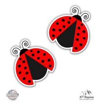 Cute Ladybugs Set of 3 - 3" Each Vinyl Stickers - For Car Laptop I-Pad ...