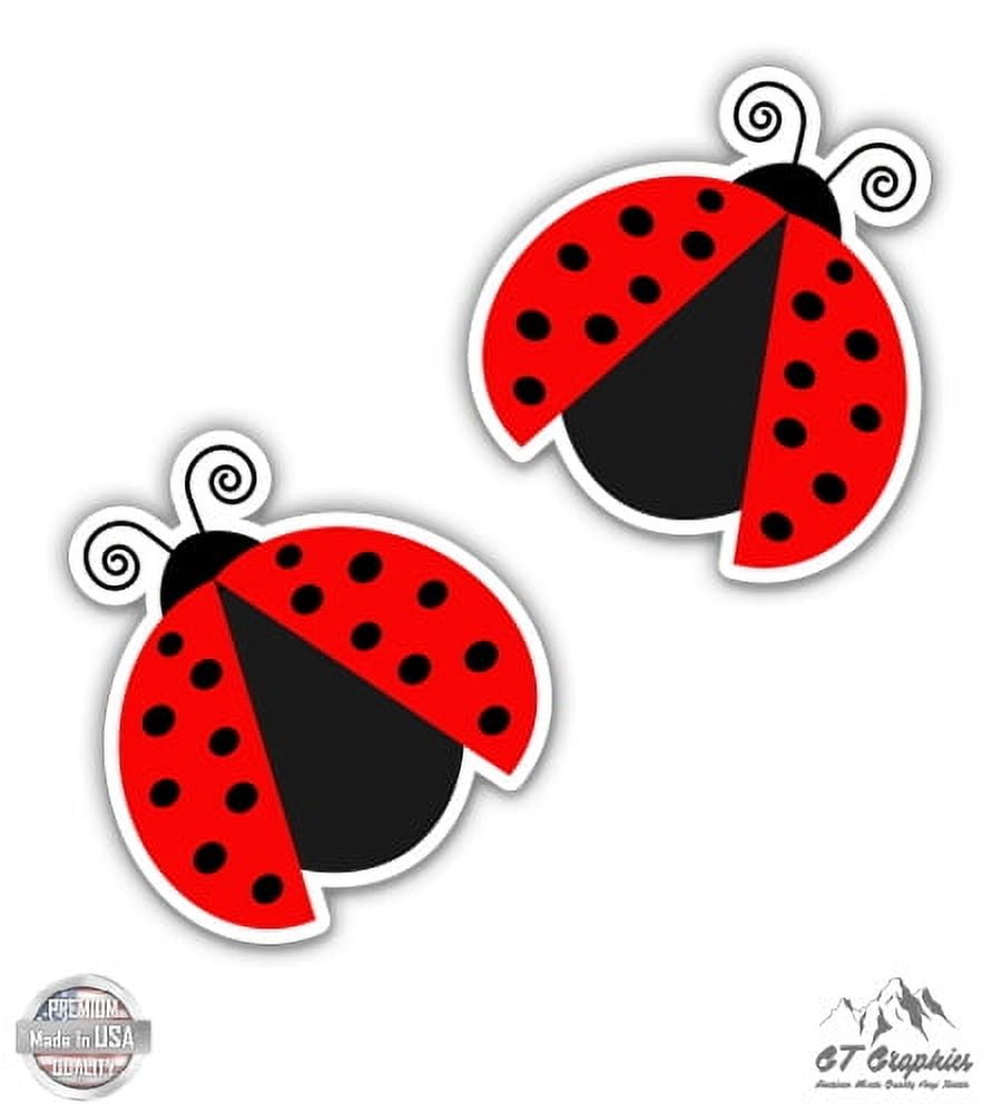Ladybugs Set of 2 - 3" Each Vinyl Stickers - For Car Laptop I-Pad ...