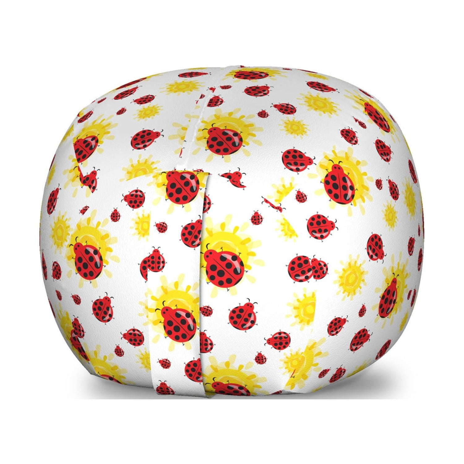 Ladybugs Storage Toy Bag Chair, Summer Season Inspired Sun Pattern Bugs ...