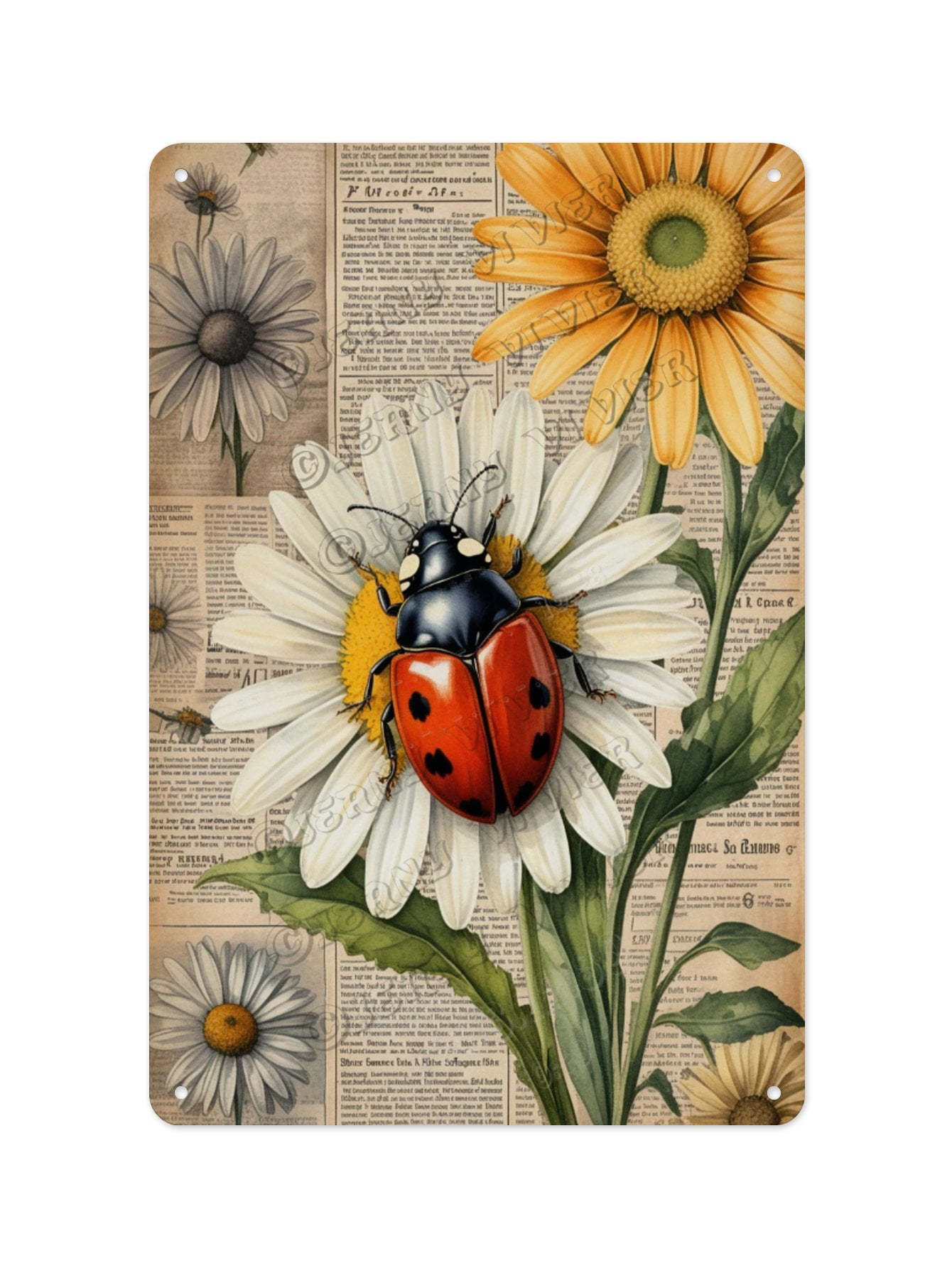 Ladybugs Vintage Aluminum Sign 8x12 Inches - Rustic Farmhouse ...