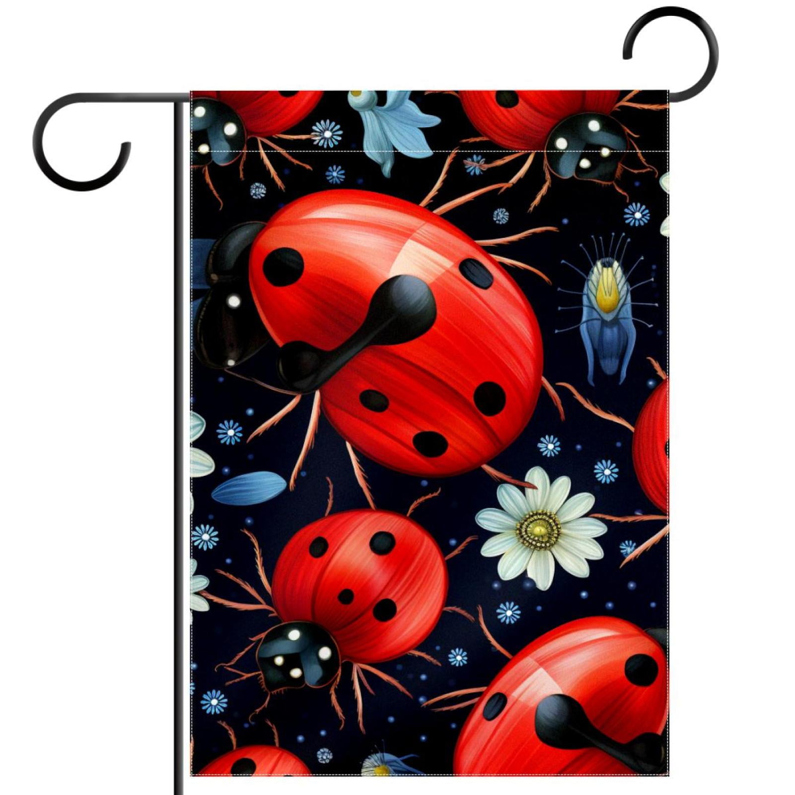 Ladybugs and Insects Garden Flag 12x18 Inch Double Sided Outdoor Yard ...