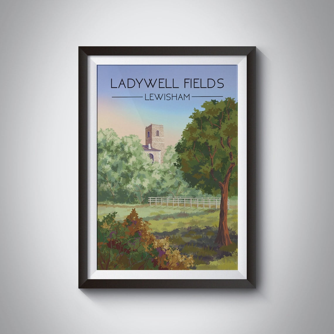 Ladywell Fields Poster, Lewisham London Travel Poster, Catford Print ...