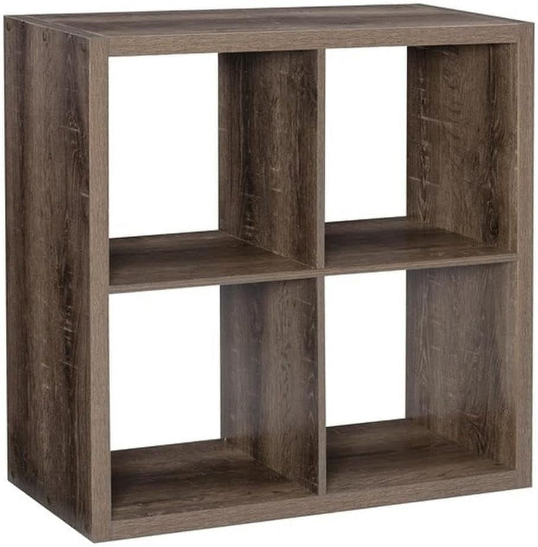 Lae Four Cubby Wood Storage Cabiet with Ope Back Gray - Walmart.com