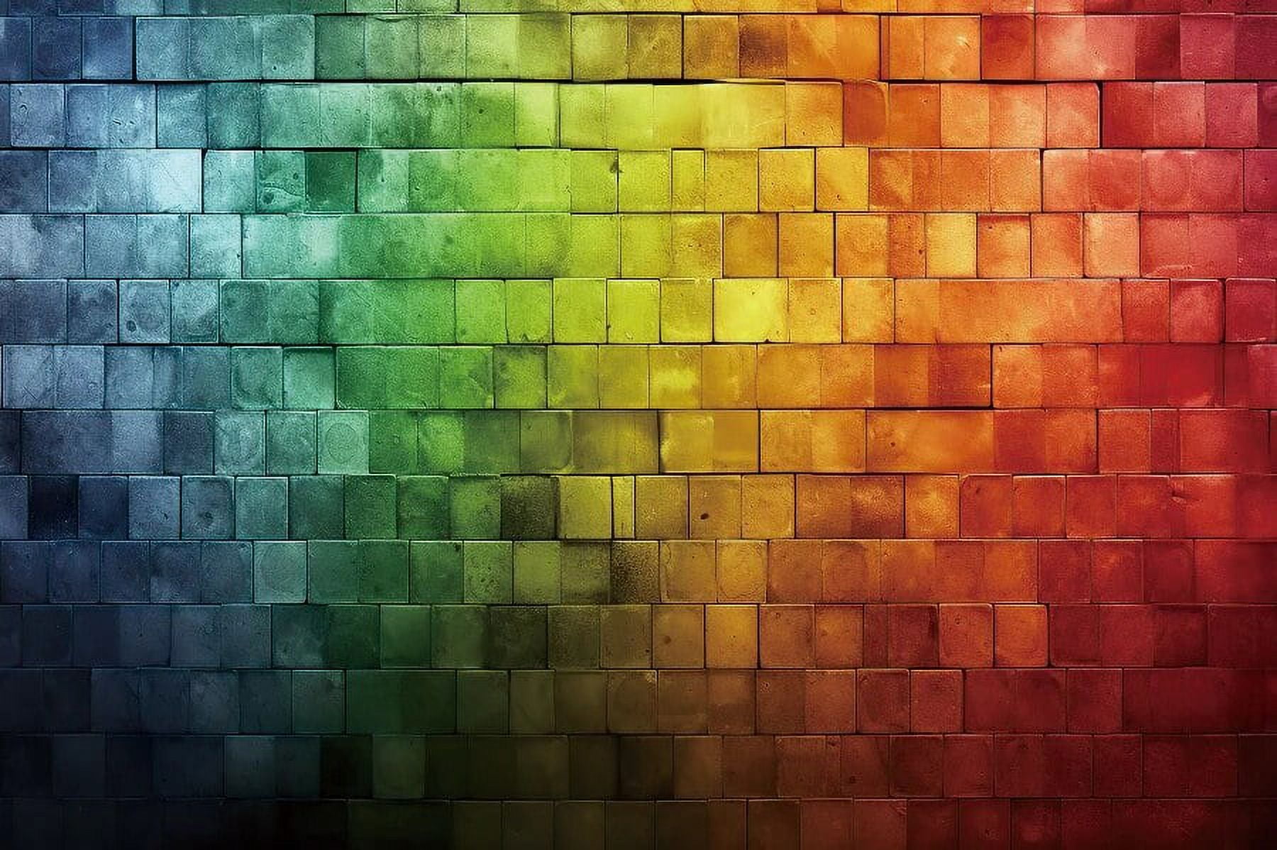 Laeacco 3D Effect Wall Backdrop Colorful Brick Birthday Wedding Hip Hop ...