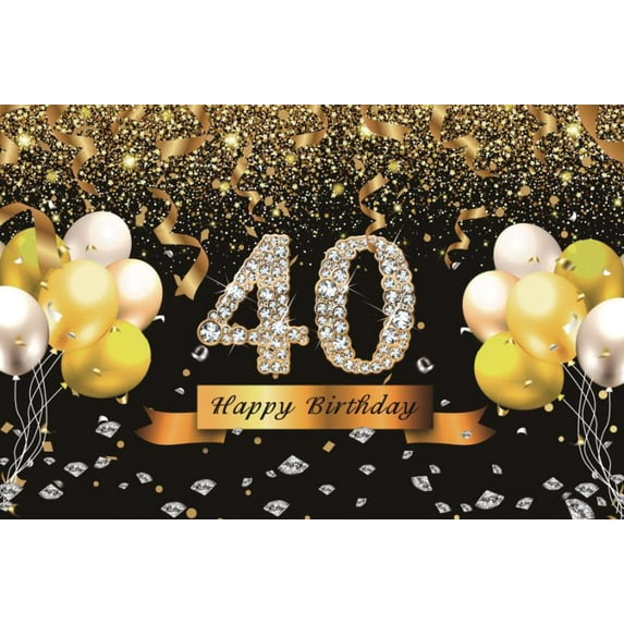 Laeacco 45th Birthday Banner Light Bokeh Glitters RibbonsCustom ...