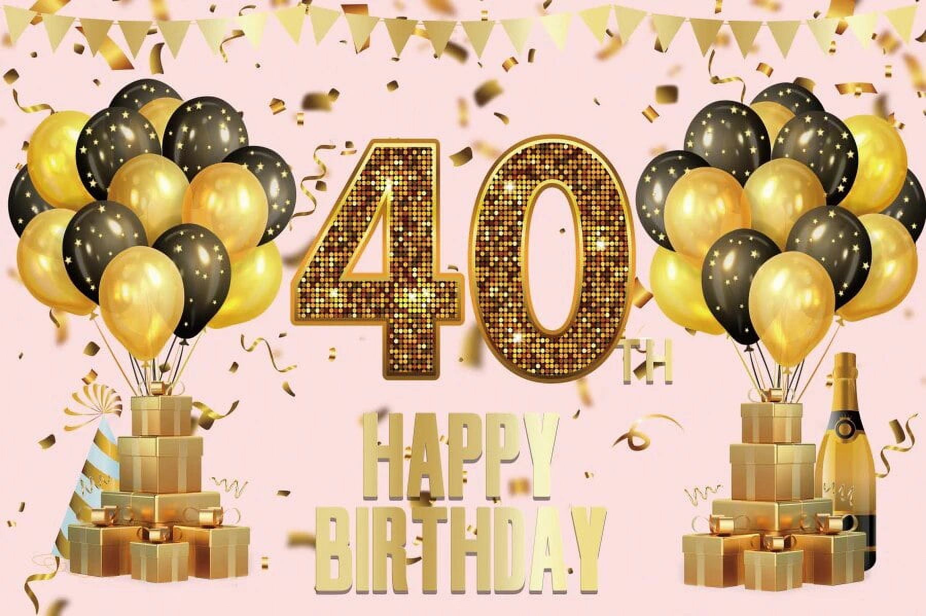 Laeacco 45th Birthday Banner Light Bokeh Glitters RibbonsCustom Photography Backgrounds Photo ...