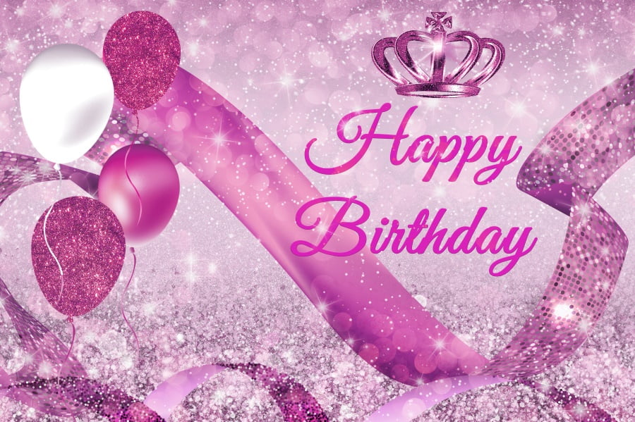 Laeacco 45th Birthday Banner Light Bokeh Glitters RibbonsCustom ...