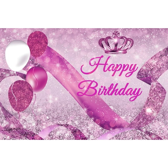 Laeacco 45th Birthday Banner Light Bokeh Glitters RibbonsCustom ...