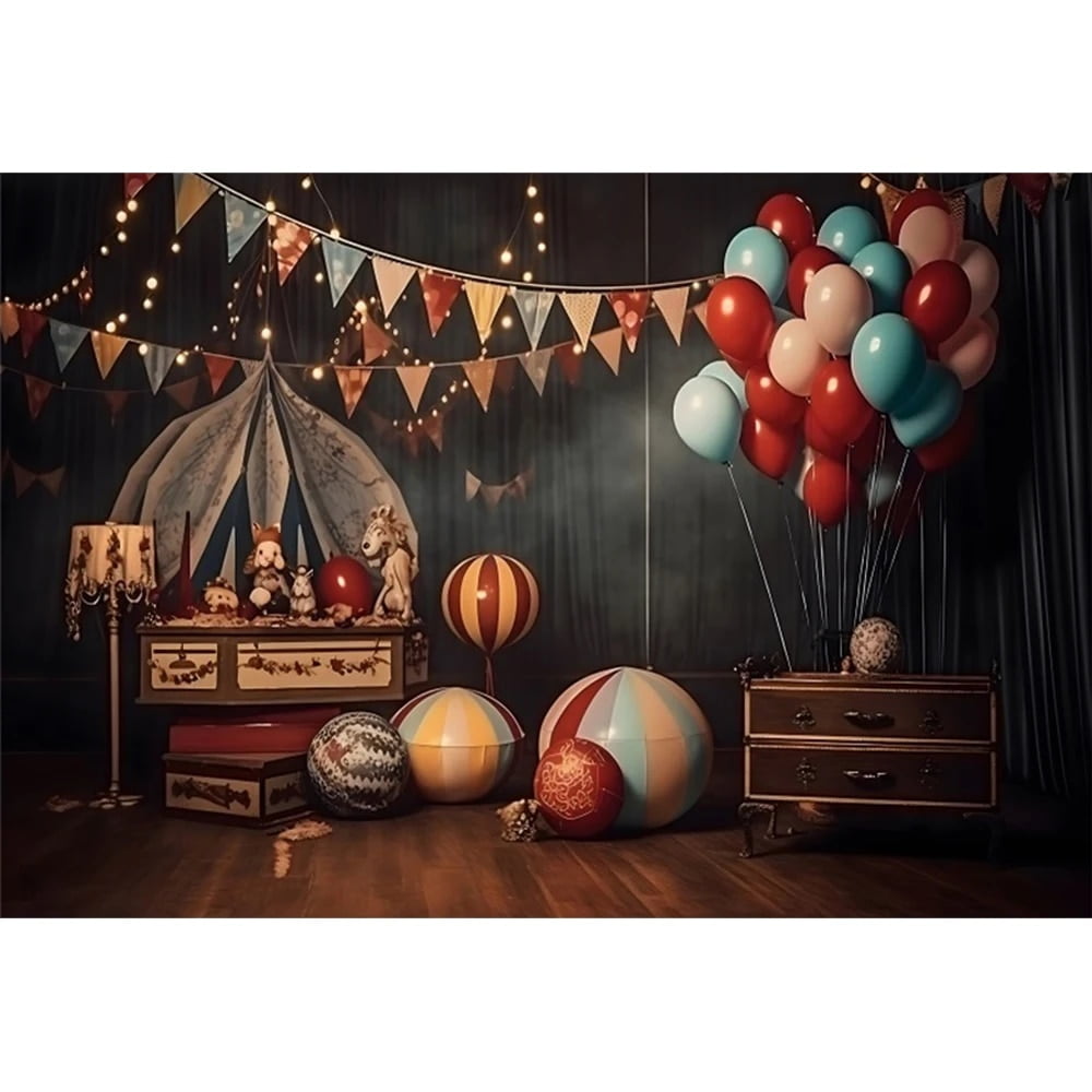 Laeacco Airplane Log Cabin Backdrop Globe Book Wooden Plank Lighted ...