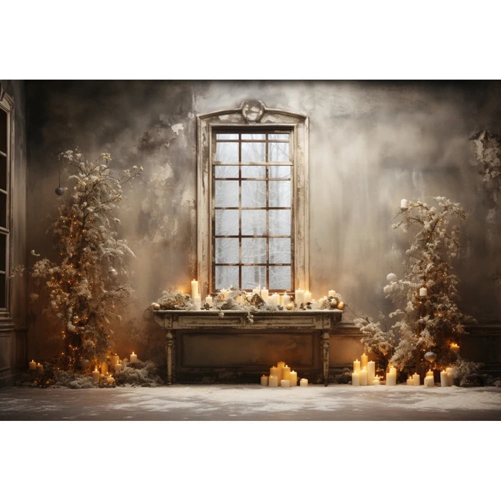 Laeacco Airplane Log Cabin Backdrop Globe Book Wooden Plank Lighted ...