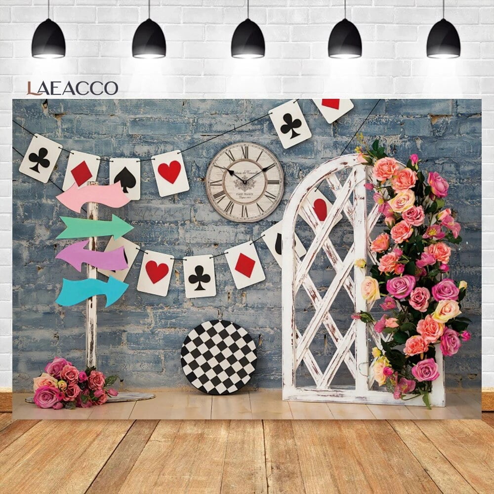 Laeacco Baby Birthday Photo Backgrounds Blue Balloons Clouds Flags ...