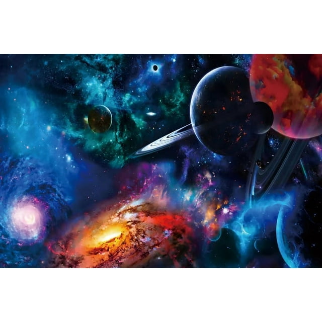 Laeacco Baby Birthday Photozone Universe Space Planets Glitters Earth ...