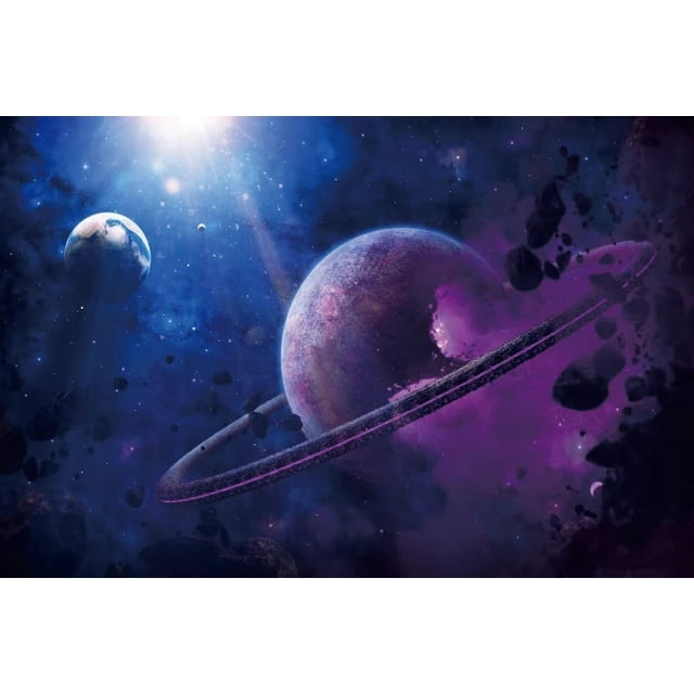 Laeacco Baby Birthday Photozone Universe Space Planets Glitters Earth ...