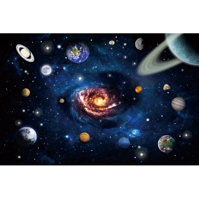 Laeacco Baby Birthday Photozone Universe Space Planets Glitters Earth ...