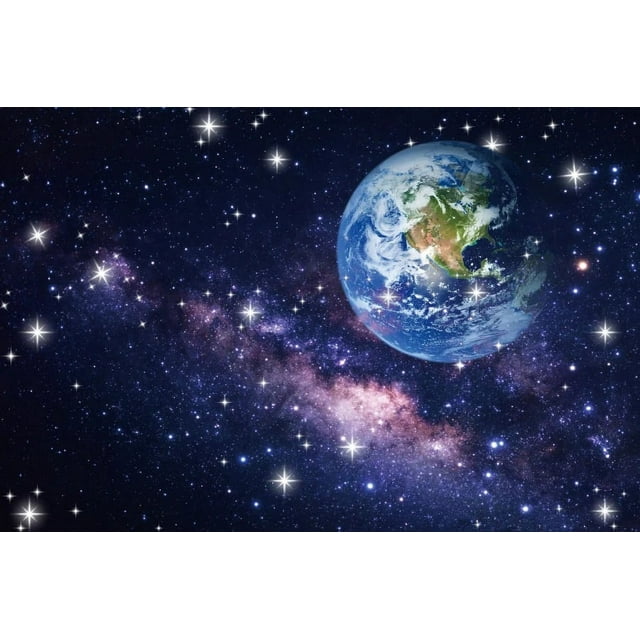 Laeacco Baby Birthday Photozone Universe Space Planets Glitters Earth ...