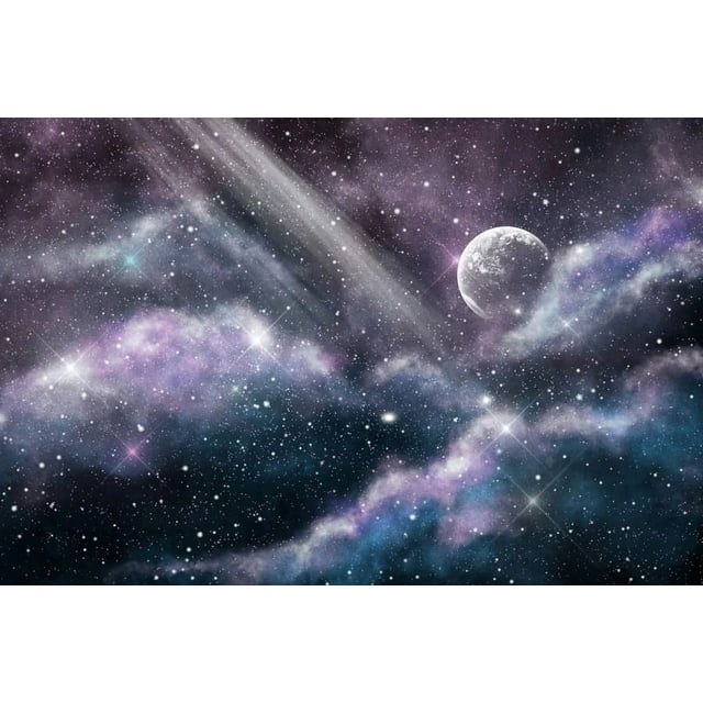 Laeacco Baby Birthday Photozone Universe Space Planets Glitters Earth ...