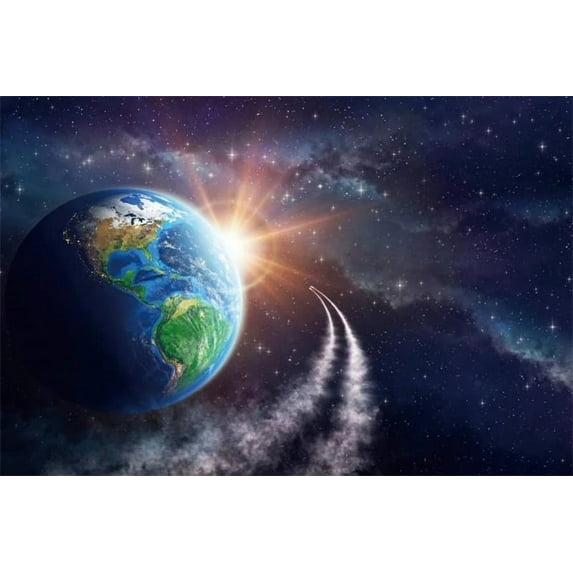 Laeacco Baby Birthday Photozone Universe Space Planets Glitters Earth ...