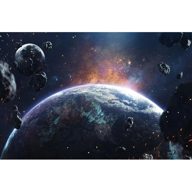 Laeacco Baby Birthday Photozone Universe Space Planets Glitters Earth ...