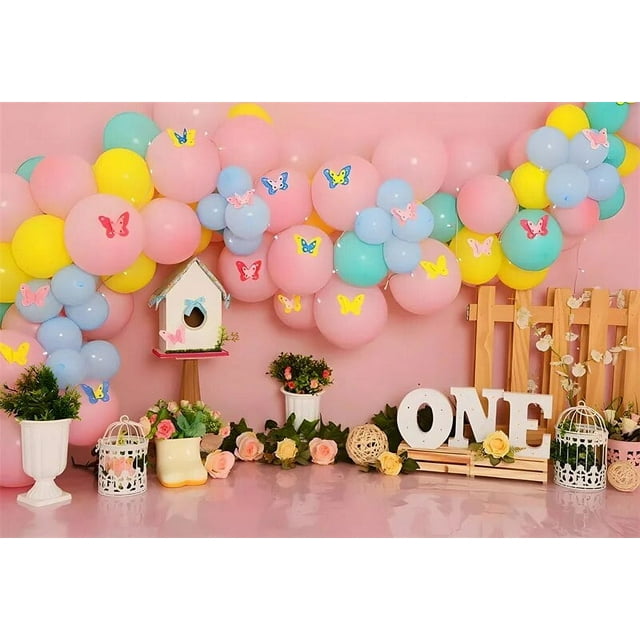 Laeacco Baby Shower Newborn Backdrops Kids 1st Birthday Party Balloons ...