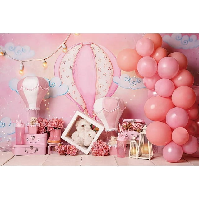 Laeacco Baby Shower Newborn Backdrops Kids 1st Birthday Party Balloons ...