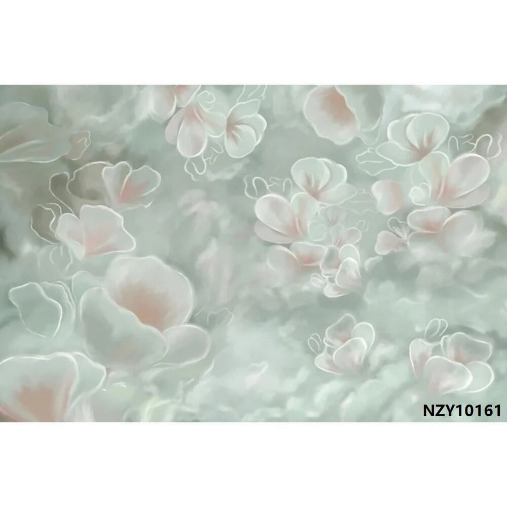 Laeacco Baby Shower Photozone Blue Sky White Clouds Flowers Children ...