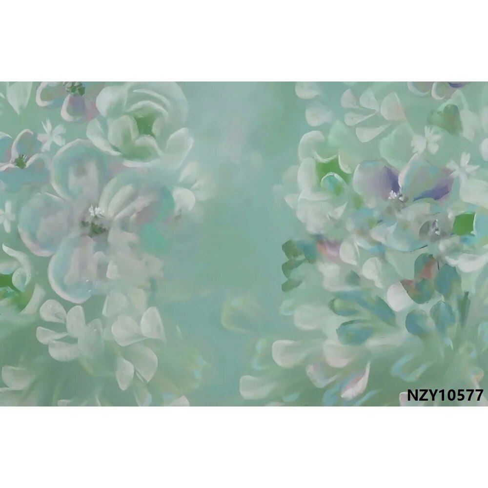 Laeacco Baby Shower Photozone Blue Sky White Clouds Flowers Children ...