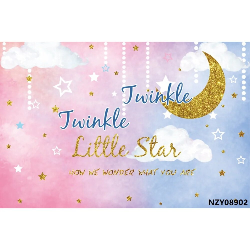 Laeacco Baby Shower Photozone Blue Sky White Clouds Flowers Children ...