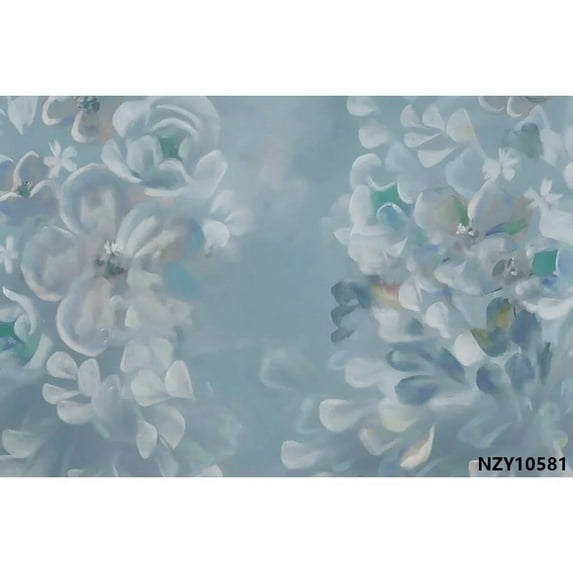 Laeacco Baby Shower Photozone Blue Sky White Clouds Flowers Children Newborn Birthday ...